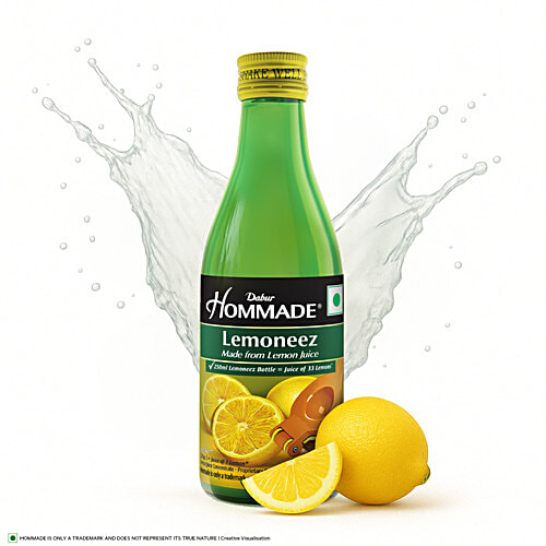 Buy Dabur Hommade Lemoneez Natural Lemon And Lime Concentrate 250 Ml ...