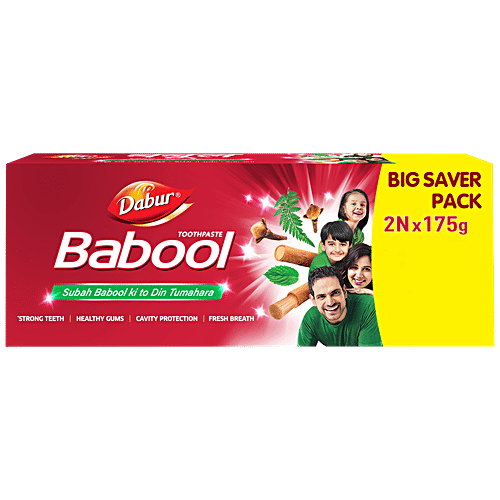 Buy Dabur Babool Toothpaste Strong Teeth Healthy Gums 180 Gm Pack Of 2 ...