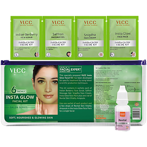 Buy VLCC Salon Series Insta Glow Facial Kit - Soft, Nourished & Glowing Skin Online at Best ...