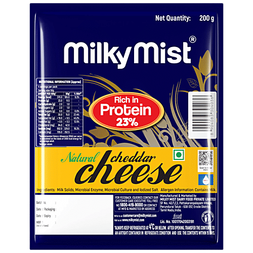 Buy Milky Mist Cheese Cheddar 200 Gm Pouch Online At Best Price of Rs ...