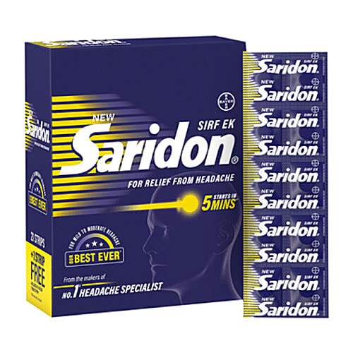 Buy Saridon Saridon New Saridon Tablet | For Pain Relief | Provides ...
