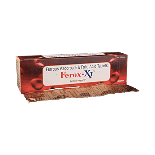 Buy Ferox Ferox -XT Tablet with Ferrous Ascorbate & Folic Acid Online ...