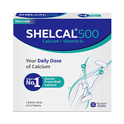 Buy Shelcal Shelcal 500 Calcium+Vitamin D3 Tablet | For Bones, Joints ...