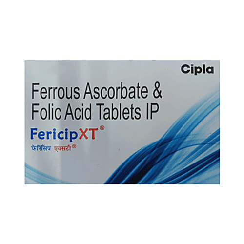 Buy Fericip Fericip XT Tablet with Ferrous Ascorbate & Folic Acid ...