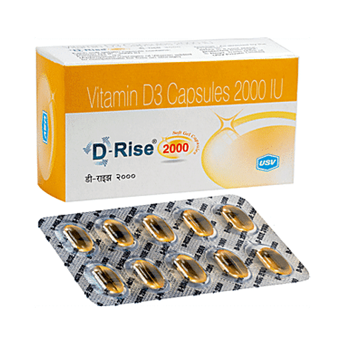 Buy D-Rise D-Rise 2000 Capsule with Vitamin D3 (Cholecalciferol) for ...