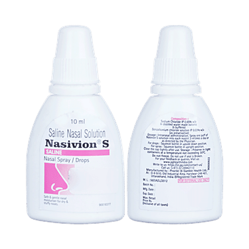 Buy Nasivion S Nasivion S Saline Nasal Drops | Safe & Gentle Nasal ...