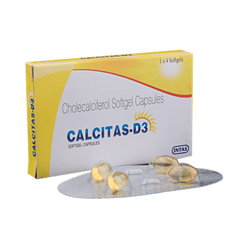 Buy Calcitas Calcitas -D3 Soft Gelatin Capsule from Intas for Bone ...