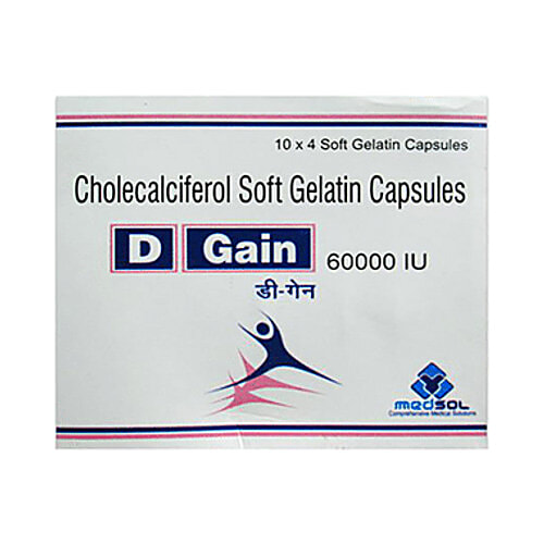 Buy D Gain D Gain 60000 IU Capsule | With Vitamin D3 | Nutrition Care ...