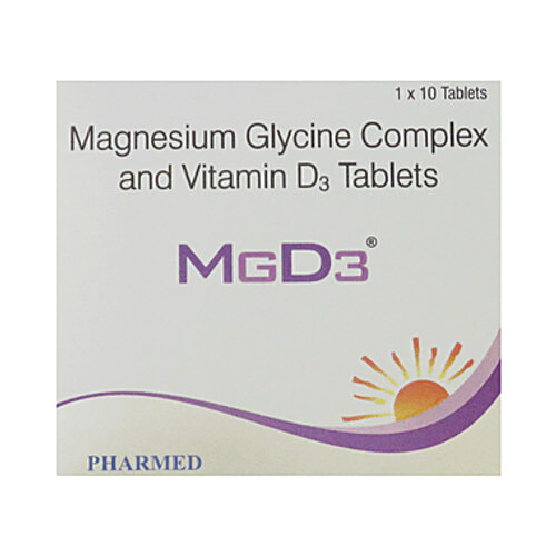 Buy Mgd3 Mgd3 Tablet with Magnesium Glycine & Vitamin D3 | Supports ...