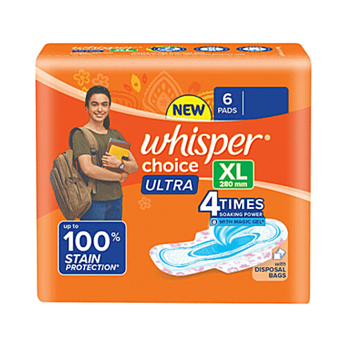 Buy Whisper Choice Whisper Choice Ultra Sanitary Pads XL Online at Best ...
