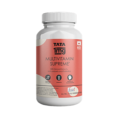 Buy Tata 1mg Multivitamin Supreme Capsules with Probiotics for Immunity, Energy & Overall Health ...