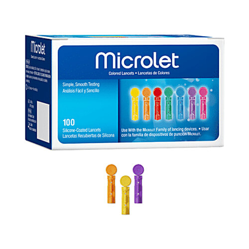 Buy Microlet Microlet Colored Lancet (Only Lancets) | Silicone-coated ...
