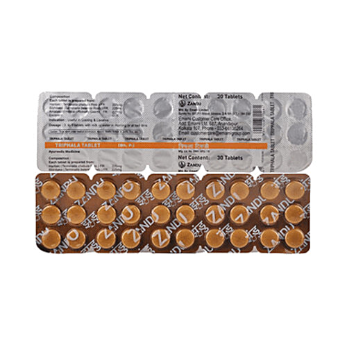 Buy Zandu Zandu Triphala Tablet | Eases Constipation & Supports ...
