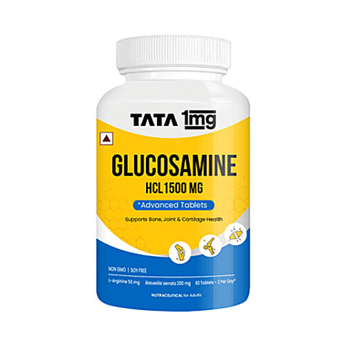 Buy Tata 1mg Glucosamine HCL 1500 mg Tablet | For Joint Lubrication & Mobility | Bone & Joint ...