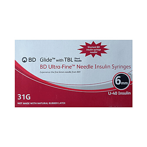 Buy Bd BD Glide with TBL Ultra-Fine Needle Insulin Syringes U40 31G 6mm ...