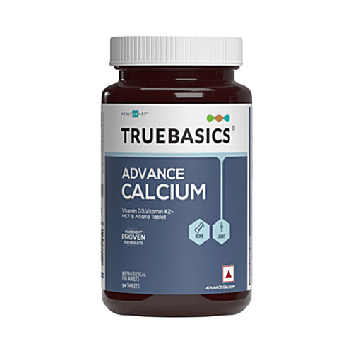 Buy TrueBasics TrueBasics Advance Calcium with Vitamin D3 & K2-MK7 for ...