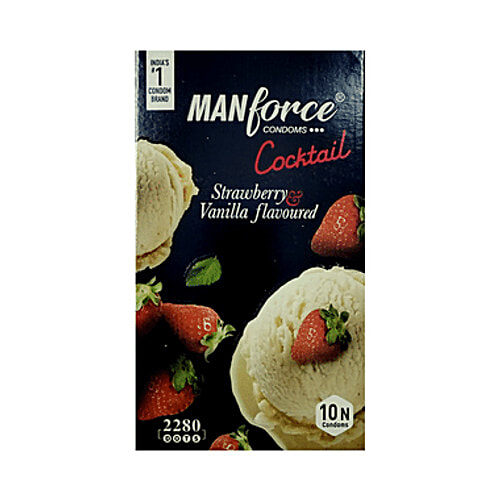 Buy Manforce Manforce Strawberry & Vanilla Dotted-Ring Cocktail Condom ...