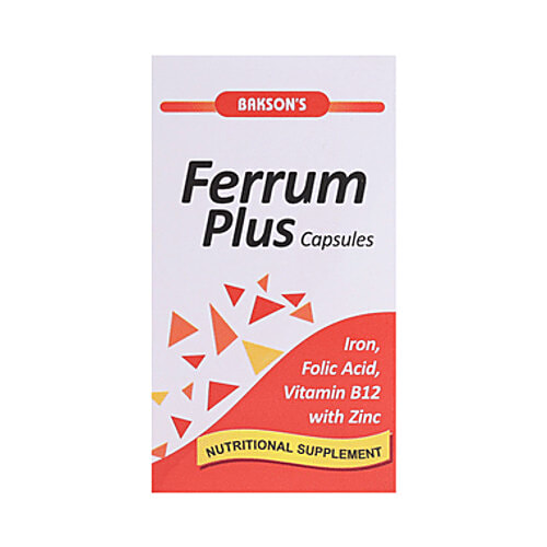Buy Baksons Bakson's Ferrum Plus with Iron, Folic Acid, Vitamin B12 ...
