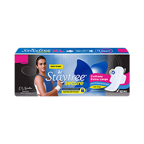 Buy STAYFREE Stayfree Secure Cottony Soft with Wings Pads XL Online at ...
