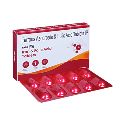 Buy Tata 1mg Tata 1mg Iron and Folic Acid Tablet to manage Iron ...