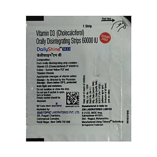 Buy Dailyshine Dailyshine MD Vitamin D3 Orally Disintegrating Strip ...