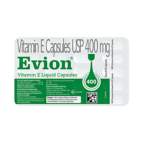 Buy Evion Evion 400mg Capsule with Vitamin E for Cellular Health Online ...