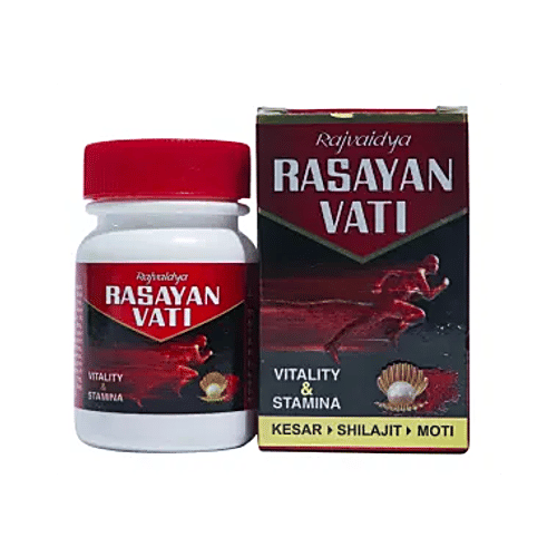 Buy Rajvaidya Rajvaidya Rasayan Vati | For Vitality & Stamina Online at ...