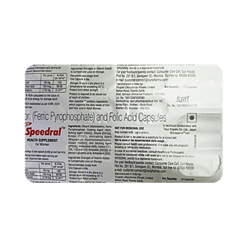 Buy Speedral New Speedral Capsule with Iron, Folic Acid & Glycine ...