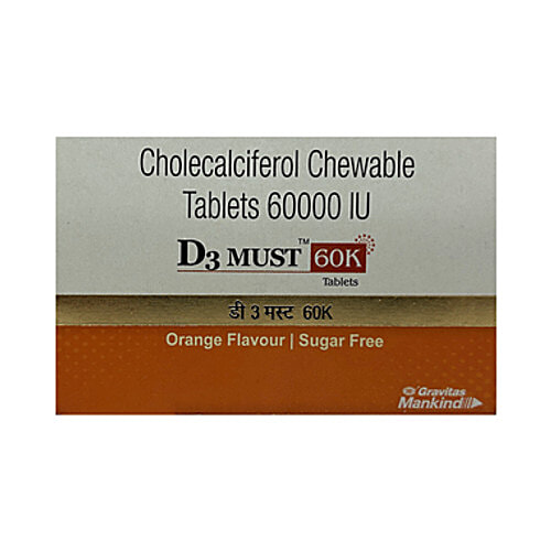 Buy D3 Must D3 Must 60K Tablet Orange Sugar Free Online at Best Price ...