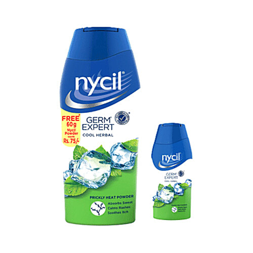 Buy Nycil Nycil Cool Herbal Prickly Heat Powder with Nycil Germ Expert ...