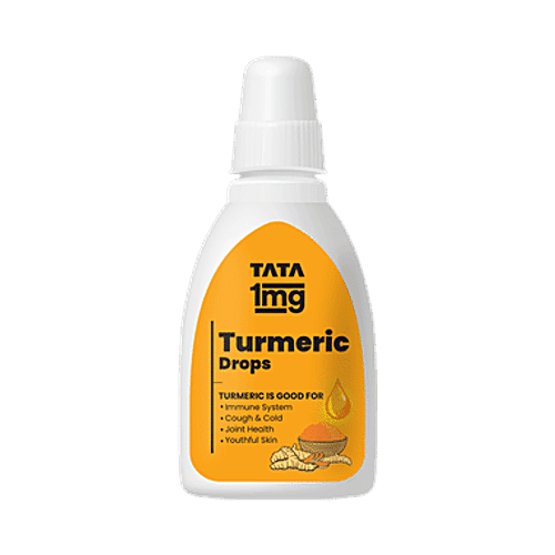 Buy Tata 1mg Turmeric Drops with Piperine, Haldi Drops, Supports Immune ...