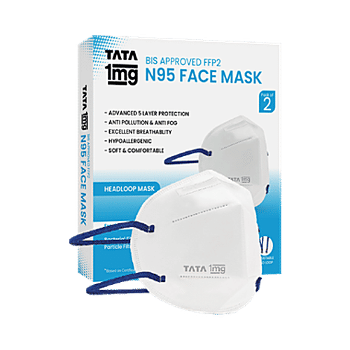 Buy Tata 1mg Tata 1mg BIS Approved FFP2 N95 Mask - Head Loop, Premium ...