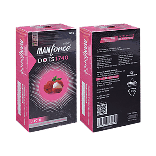 Buy Manforce Manforce Dots 1740 Condom | Flavour Litchi Online at Best ...