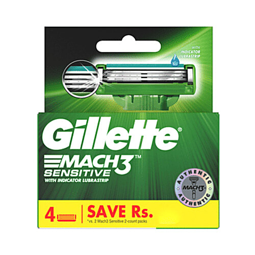 Buy Gillette Gillette Mach 3 Shaving Razor Blades Sensitive Online at ...