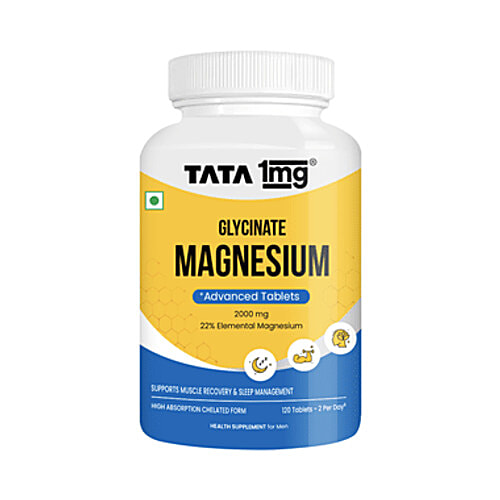 Buy Tata 1mg Magnesium Glycinate Tablet | High Absorption Chelated ...
