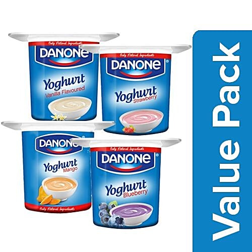 Buy danone Yoghurt - Vanilla 80 gm + Strawberry 80 gm + Mango 80 gm ...