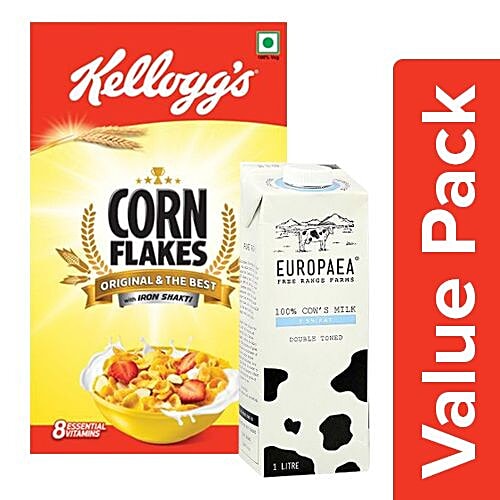 Buy bb Combo Kelloggs Corn Flakes Original 475G + Europaea Cow Milk ...