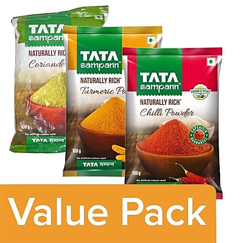 Buy Tata Sampann Powder - Turmeric 100G + Powder - Chilli 100G + Powder ...
