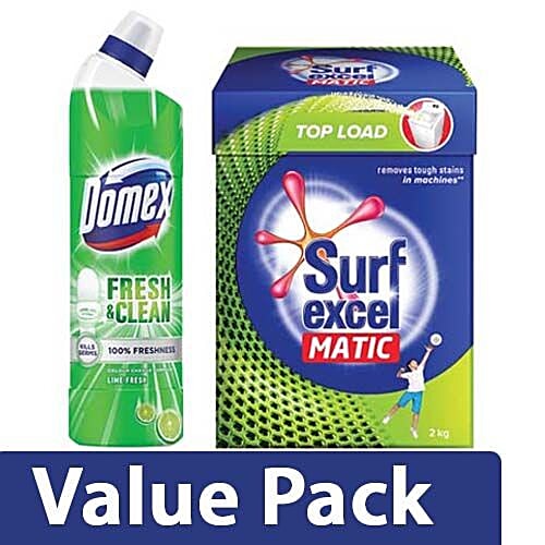 Buy bb Combo Domex Toilet Cleaner Lime Fresh 750Ml+Surf Excel Matic Top ...