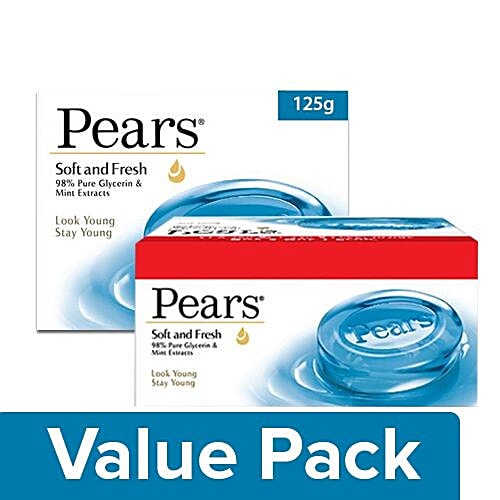 Buy Pears Soft & Fresh Soap Bar 125G + Bathing Soap Soft & Fresh 500G ...