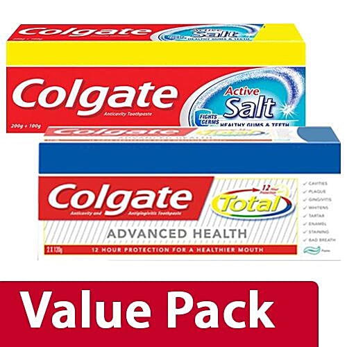 Buy Colgate Toothpaste - Total Advanced Health 120G Pack of 2 + Active ...