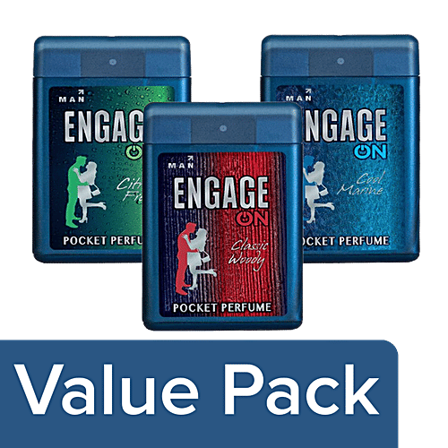 Buy Engage On Pocket Perfume Man - Cool Marine + Classic Woody + Citrus Fresh (18ml) Online at ...