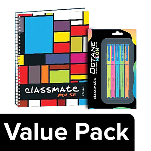 Buy Classmate Notebook - Six Subject, Ruled, Pulse 300 Pages + Octane ...