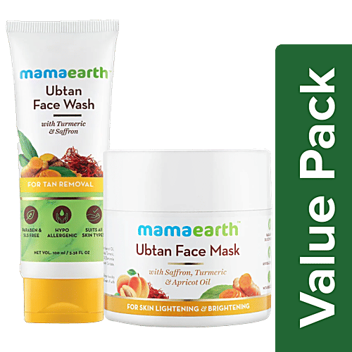 Buy Mamaearth Ubtan Face Wash 100 ml + Ubtan Face Pack Mask 100 ml Online at Best Price of Rs ...