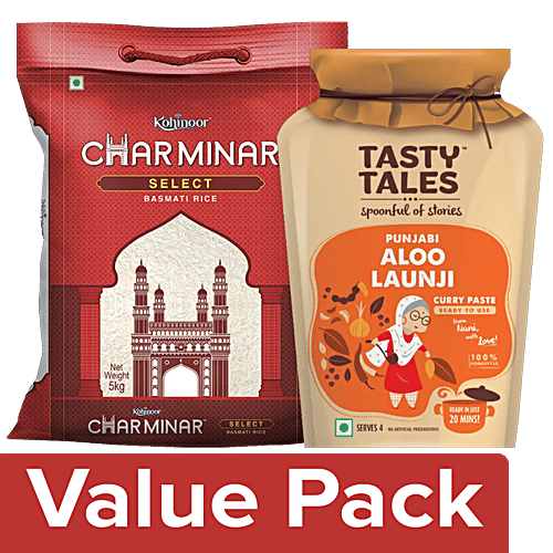 Buy bb Combo Kohinoor Charminar Basmati Rice - Select 5 kg + Tasty ...