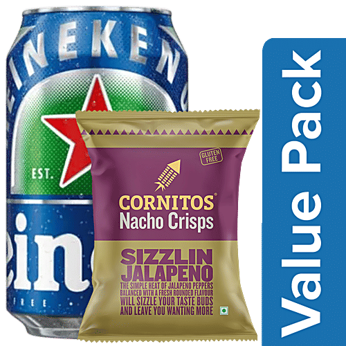 Buy Cornitos Nacho Crisps Sizzlin Jalapeno 150 g + Heineken0.0 Non ...