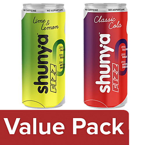 Buy Shunya Fizz - Lime Lemon Classic Cola 300 ml + Fizz - Lime Lemon ...