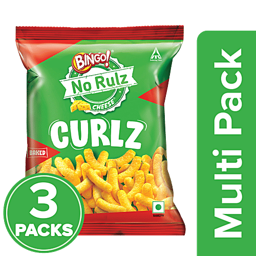 Buy Bingo! No Rulz Cheese Curlz Namkeen - Baked Online at Best Price of ...