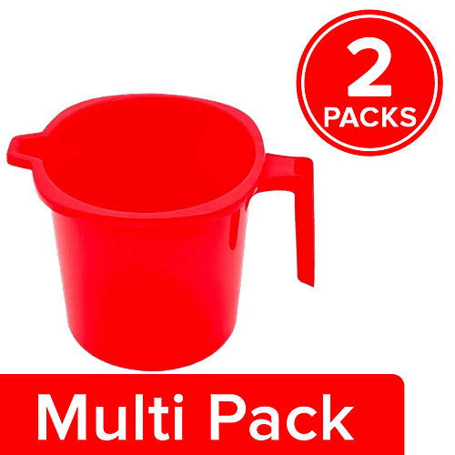 Buy bb home Premium Plastic Bathing Mug - Sturdy & Durable, Red Online ...