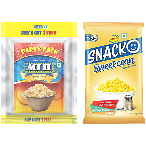 Buy ACT II Sweet Corn-Chaat Masala, 121.5 g + Butter Delite Instant ...